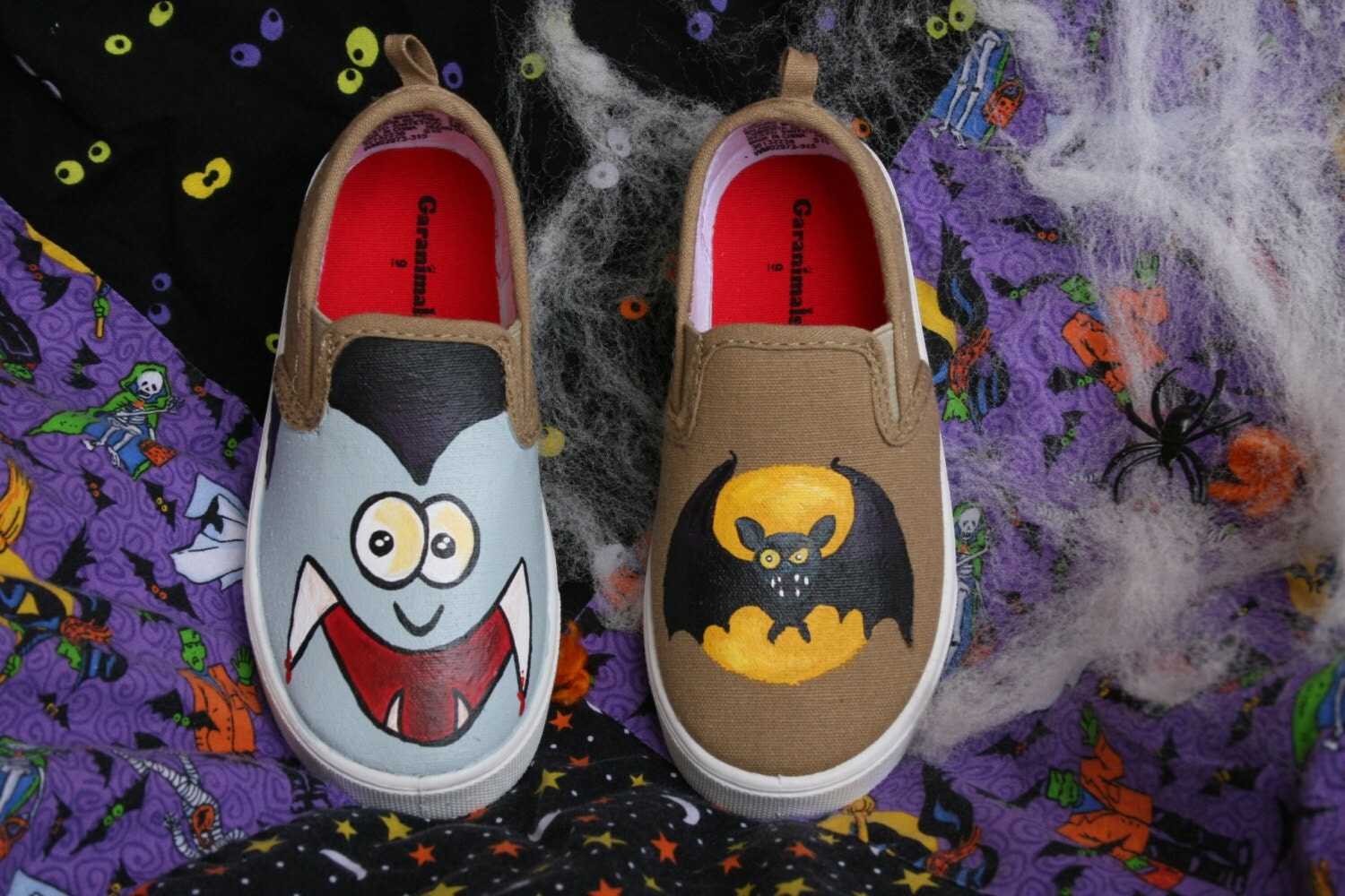HALLOWEEN VAMPIRE SHOES Hand Painted shoes Bat shoes