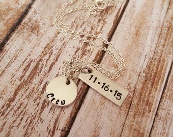 Birth date necklace | Etsy
