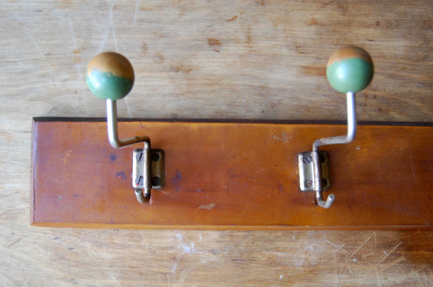Vintage 3 ball wooden coat hook, Retro hanger, Coat rack, Strong hook ...