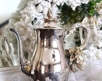 Silver coffee pot | Etsy