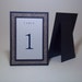 Navy and Silver Table Numbers Navy Blue Shimmer Silver