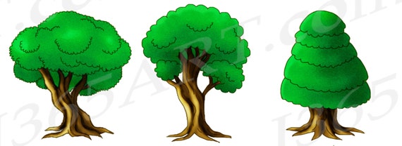 50% OFF Sale Tree Clipart Tree Clip Art Green Forest by I365Art