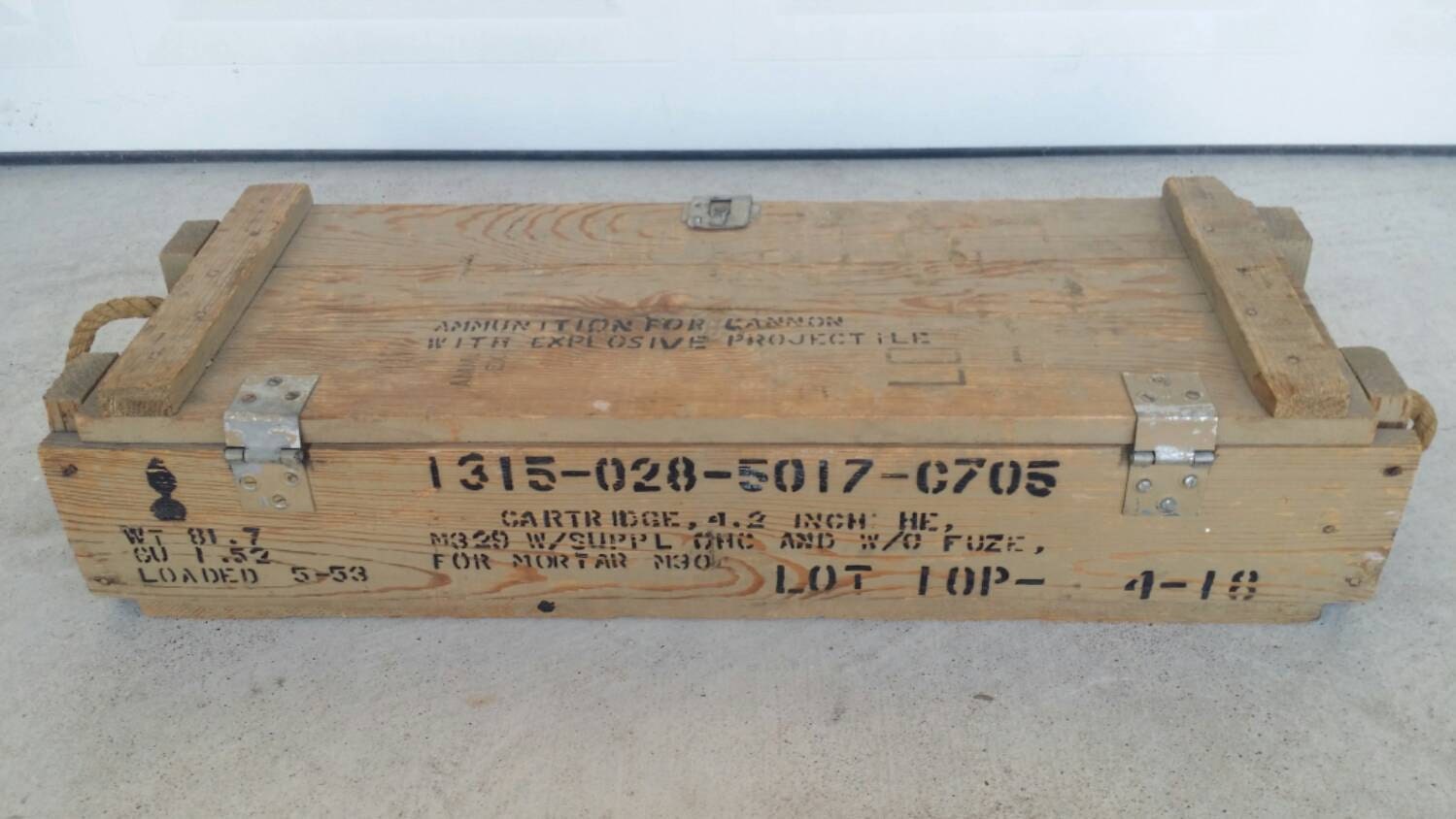 Vintage US ARMY M30 4.2″ Mortar Cannon Ammunition w/TNT ~ Transport ...