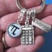 Maths Teacher Gift Math Keychain Pi Keyring Calculator Charm