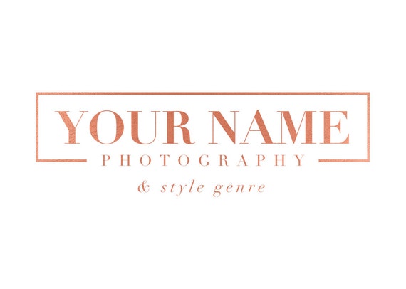 Rose Gold Foil Text Frame Logo