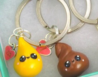 poop and toilet paper Keychains or necklace BFFs jewelry