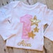 Baby Girl first birthday STAR outfit pink polka dot ones-ie