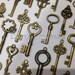 100pcs vintage crown keys antique skeleton keys pendant