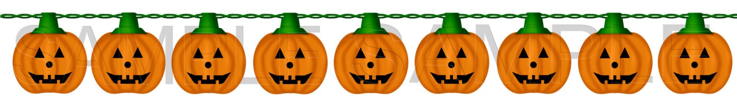 Halloween Pumpkin Lights Stringed Lights Clip Art