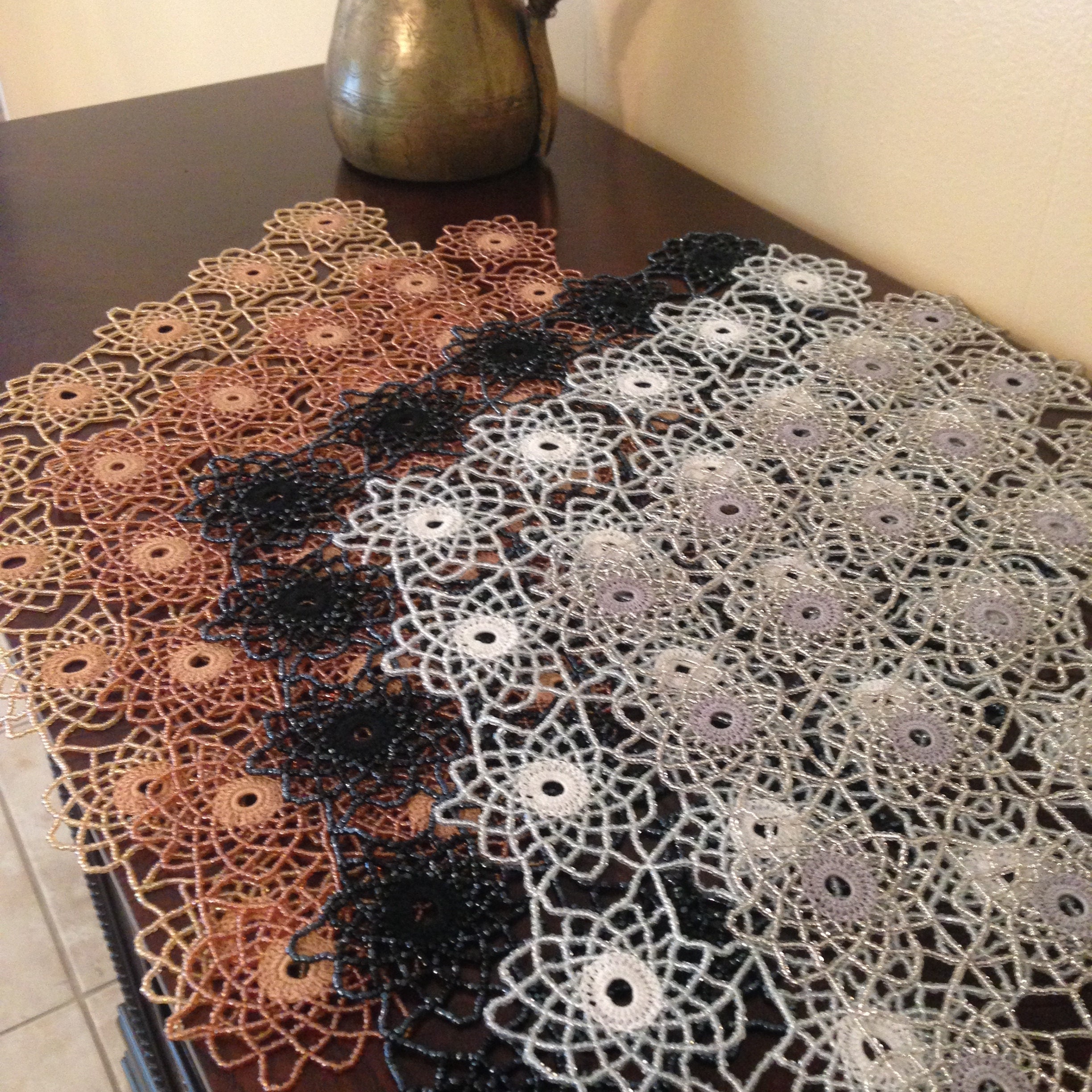 beaded doilies by hiyambeads on Etsy