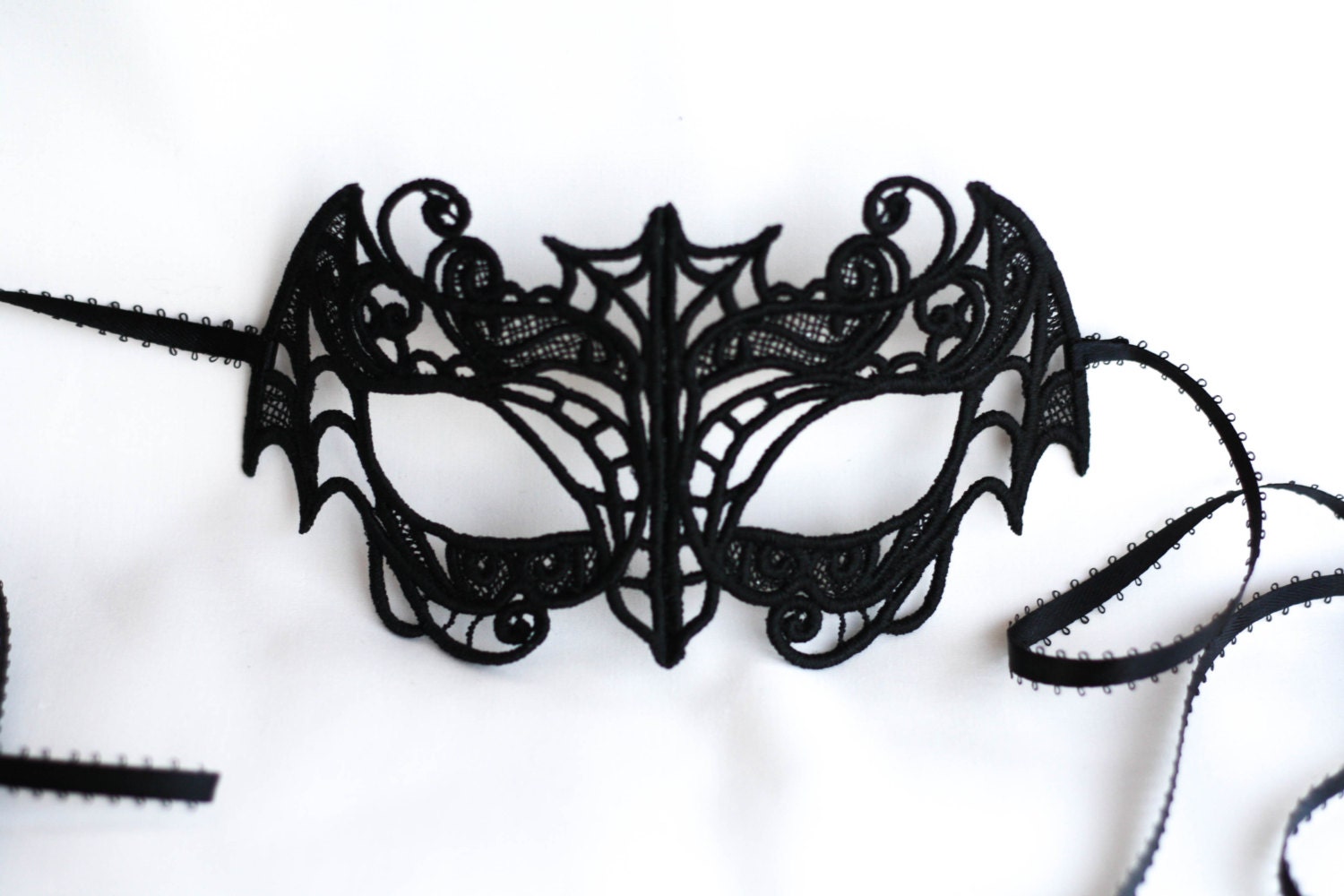 Black lace masquerade bat mask halloween masquerade mask fit