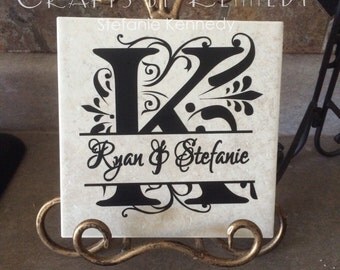 Items similar to 6x6 Monogram Tile on Etsy