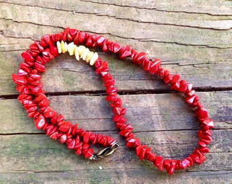 Unique red stone necklace related items | Etsy