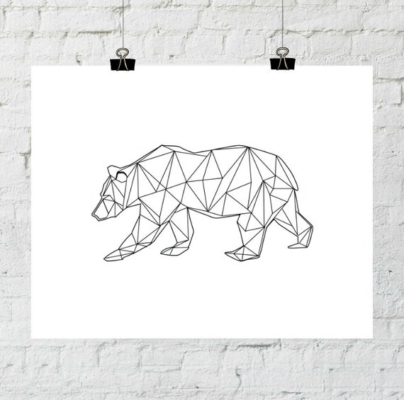Bear Print Bear Art Geometric Bear Geometric Print