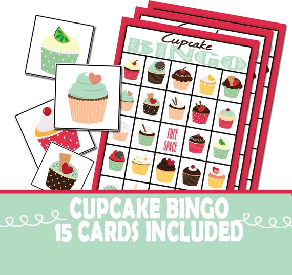 Cupcake Party Bingo Game Cupcake Party Baking Birthday