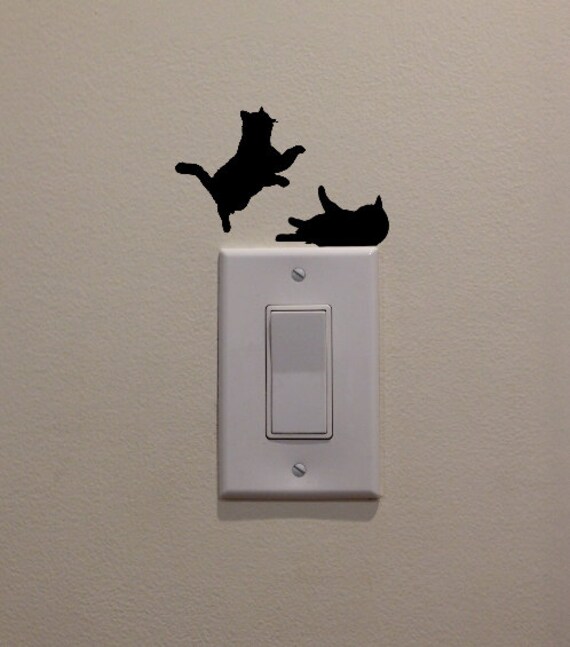 Two Cats Playing on Light Switch 2.5x4