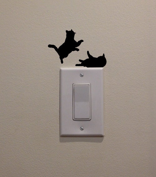 Two Cats Playing on Light Switch 2.5x4
