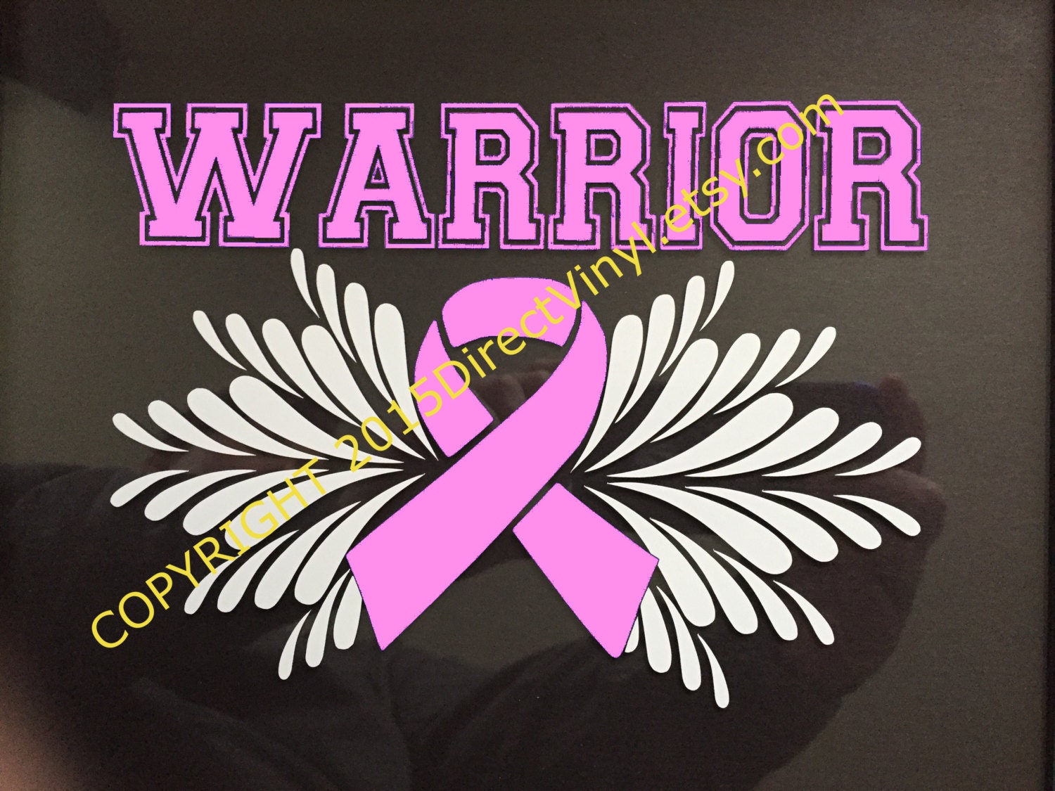 Pink Breast Cancer Awareness Ribbon Warrior Window Decal