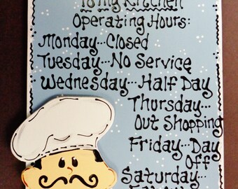 FAT CHEF OVERLAY Personalized Name Kitchen Sign by 3CraftyMillers