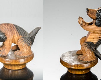 Wood carved dog | Etsy