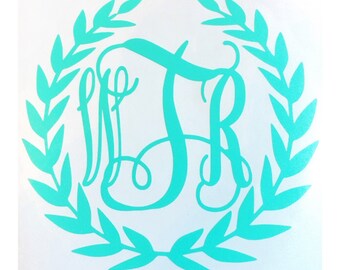 Wreath monogram | Etsy