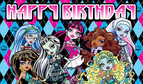 Monster High Custom Happy Birthday Banner by SpecialtyBanners