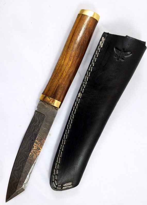 HTN-11 Damascus Sanmai Rev Tanto Knife / Reverse Tanto