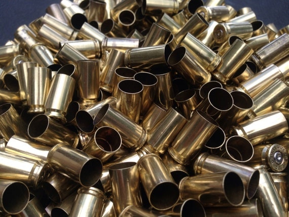 Once Fired 9mm Bullet Brass Casings 100x Crafting material.
