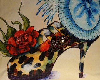 Items similar to Art Print 8 x 10 Leopard Shoe With Quote Live Well ...