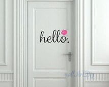 Popular items for hello wall decal on Etsy