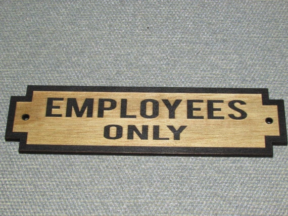 Employees Only Door Sign Rustic Retro Deco Style