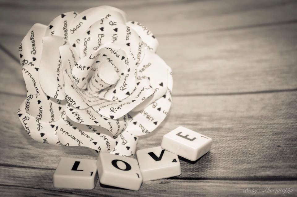 Single Personalised Message Flower Paper Rose Paper Flower