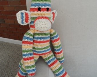 Rainbow sock monkey | Etsy