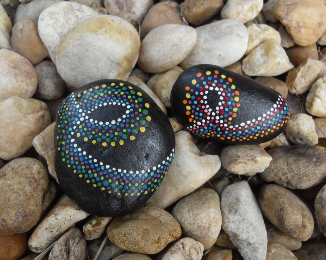 Painted Rocks Beach Rocks Paper weights by TripleBTreasures