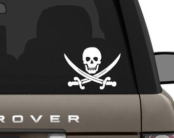 Pirate flag decal | Etsy