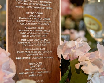 Custom Wedding/Event Menu Reception Dinner Menu Wedding