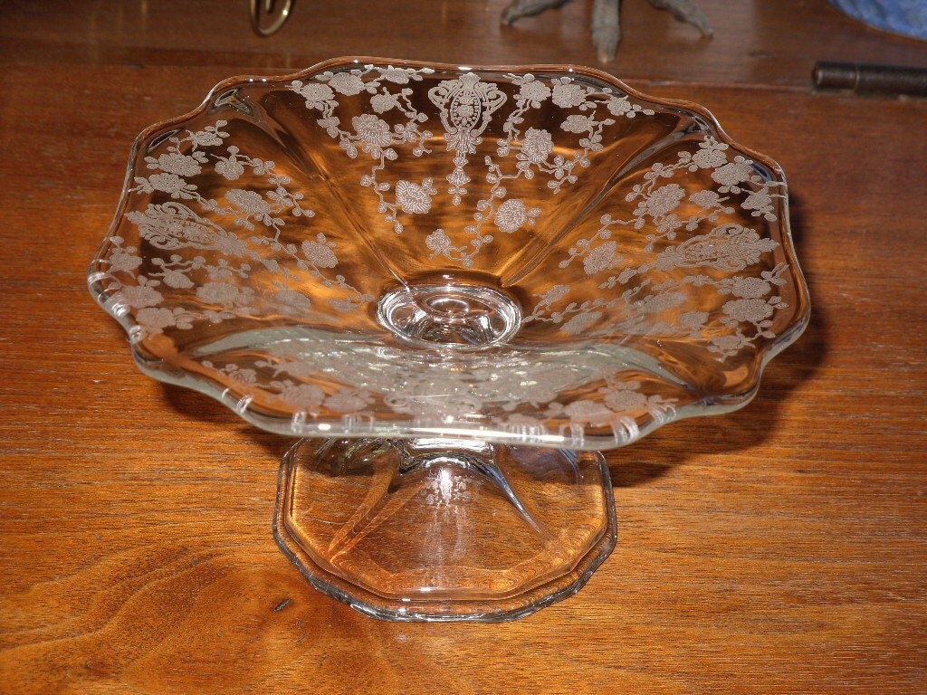 Cambridge Glass Rose Point Clear Cheese Stand – Haute Juice