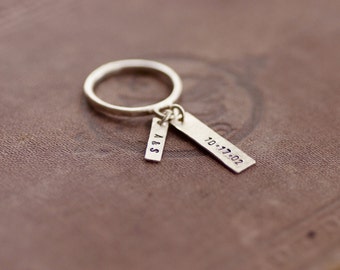 Dangle charm ring | Etsy