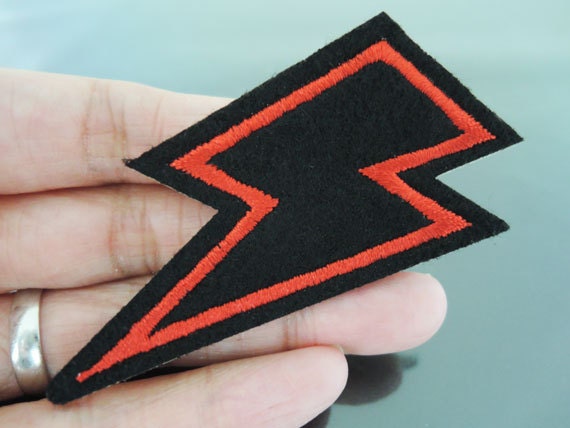 Flash Patches Iron on Patches or Sewing on Patch Red Black