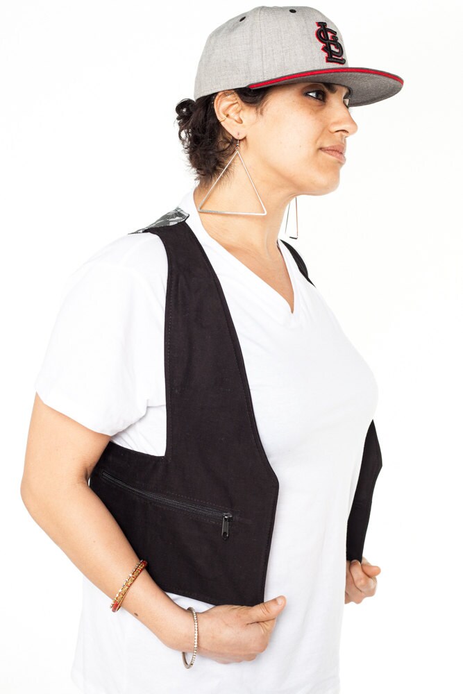 Reversible Vest/Pockets Vest/Utility Body Wallet/Printed