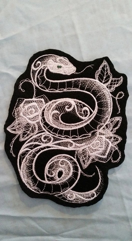 Snake Patch embroidered