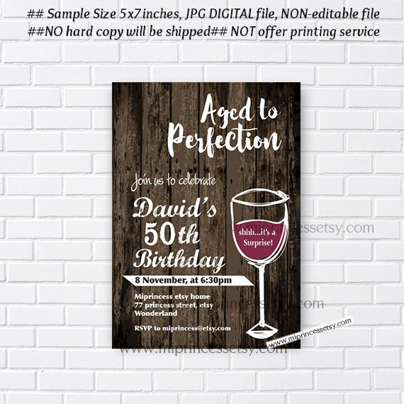 Wine Invitation Wine Birthday Invitation Aged To Perfection