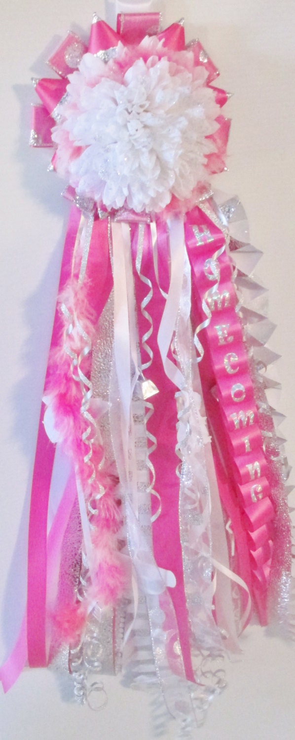 Custom Made Pink Homecoming Mum by LLHDesigns on Etsy