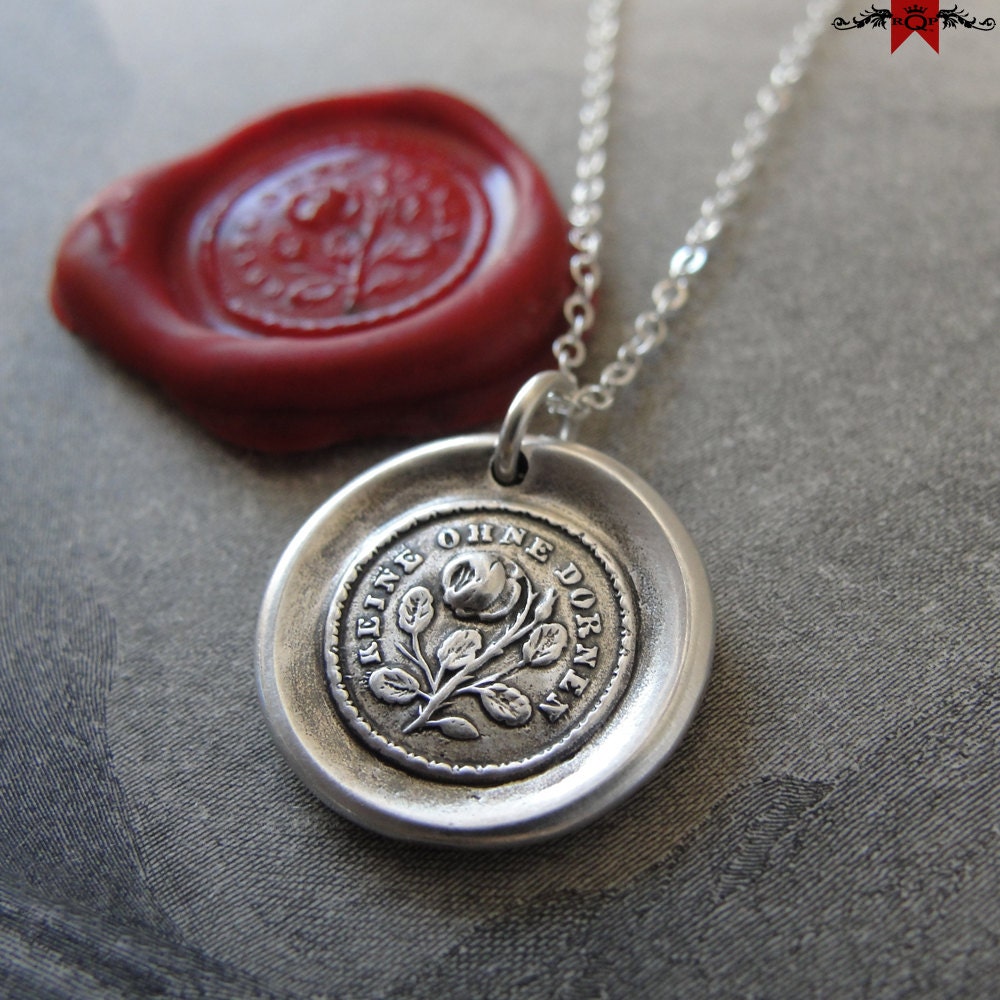 Wax Seal Necklace Not Without Thorns antique wax seal jewelry
