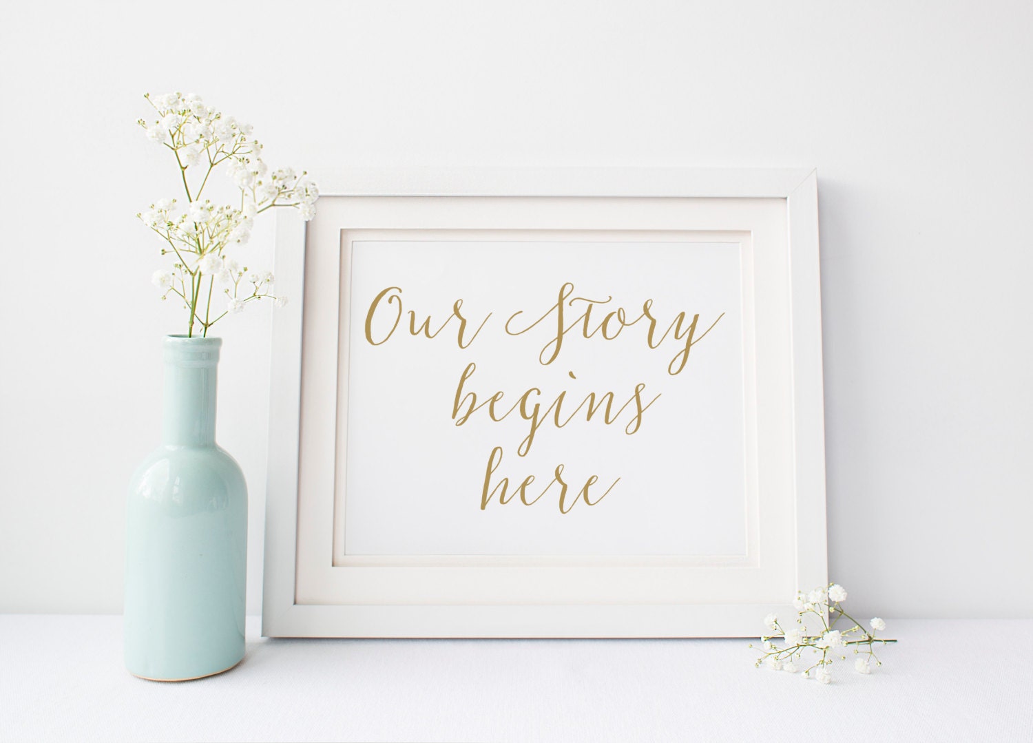 INSTANT DOWNLOAD Our Story Begins Here Printable Sign