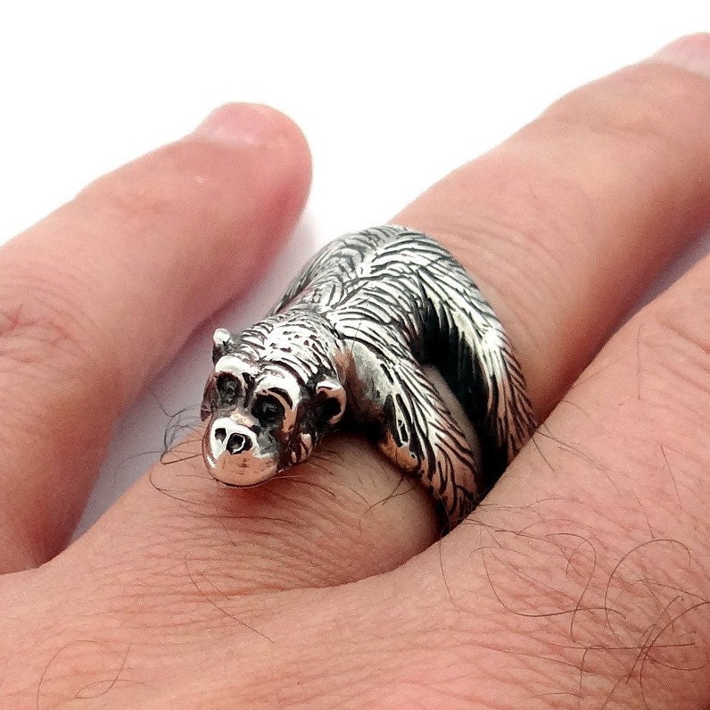 Sterling Silver Chimpanzee Ring Monkey Ring Silver Ring