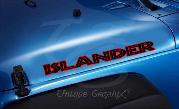 Jeep Wrangler islander 2 color Vinyl Hood Decal by UniqueGraphix