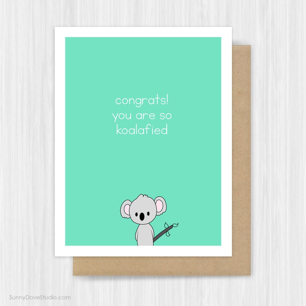 Funny Congratulations Card Pun Congrats Fun Graduation New Job