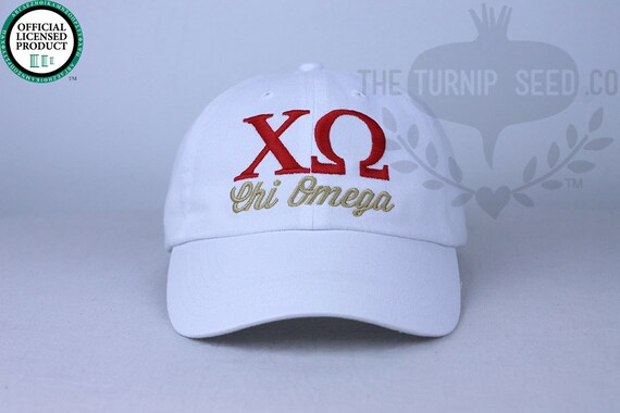Chi Omega Sorority Baseball Cap Custom Color Hat and