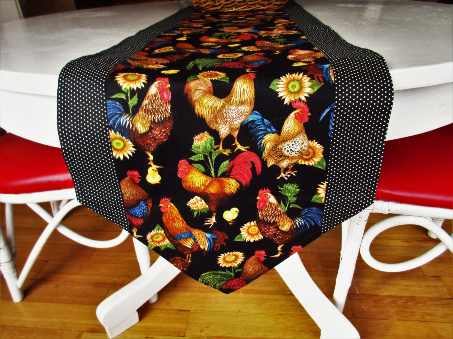 Rooster Table Runner Handmade Table Runner 70 Cotton